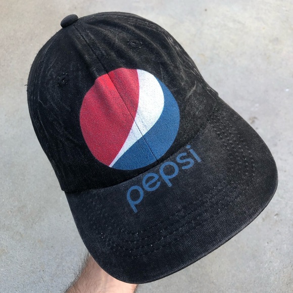 Pepsi | Accessories | Pepsi Soda Brand Gray Distressed Strapback Hat ...